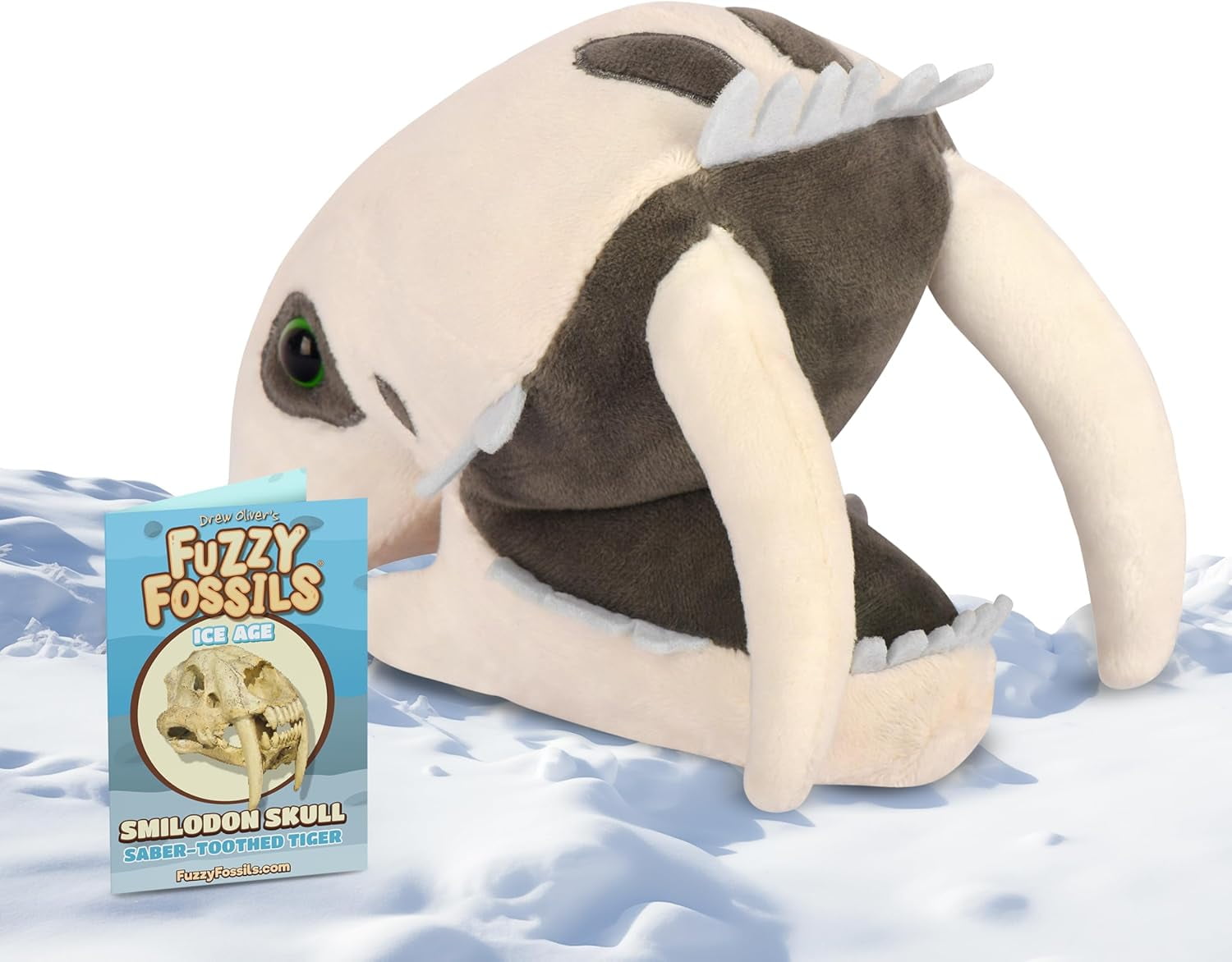 Huchen Fuzzy Fossils Saber Tooth Tiger Plush, Saber Tooth Tiger Skull ...