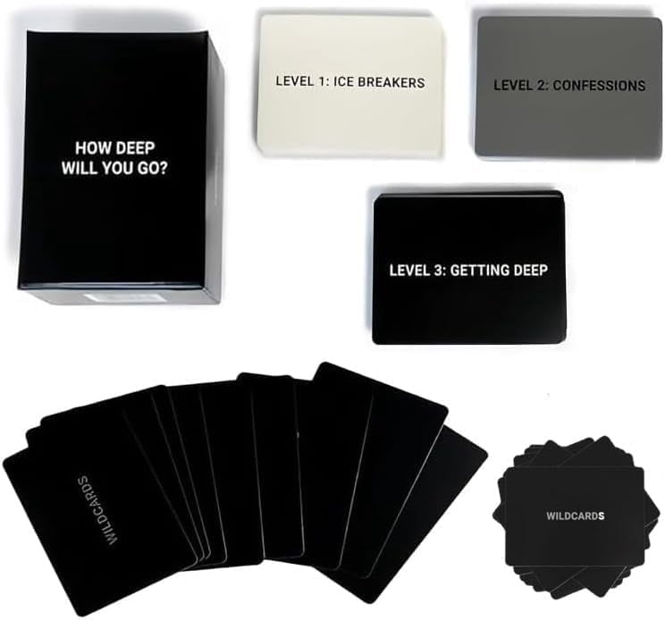 Huchen How Deep Will You Go Card Game, 99 Question and Challenge Cards ...