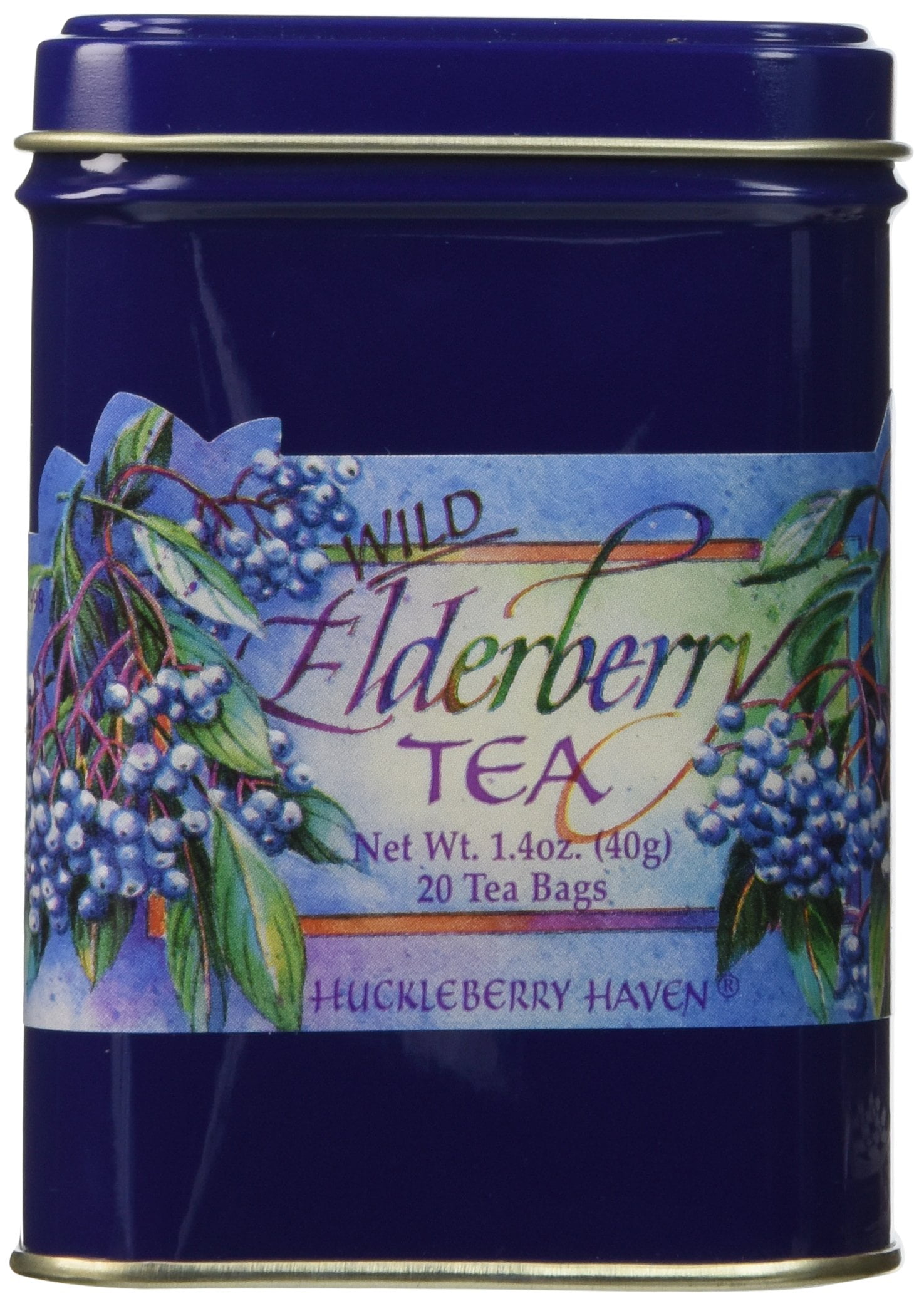Huckleberry Haven Wild Elderberry Tea Tin- 20 Tea Bags - Walmart.com