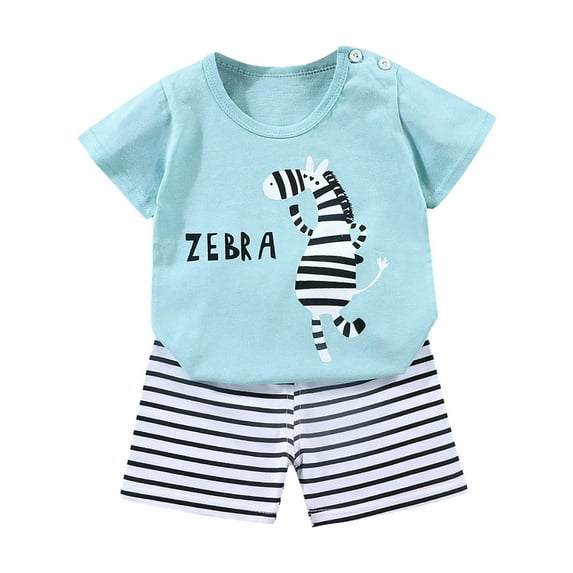 Hudaneo Baby Boy Summer Clothes Cartoon T-shirt Outfits Patchwork Short ...