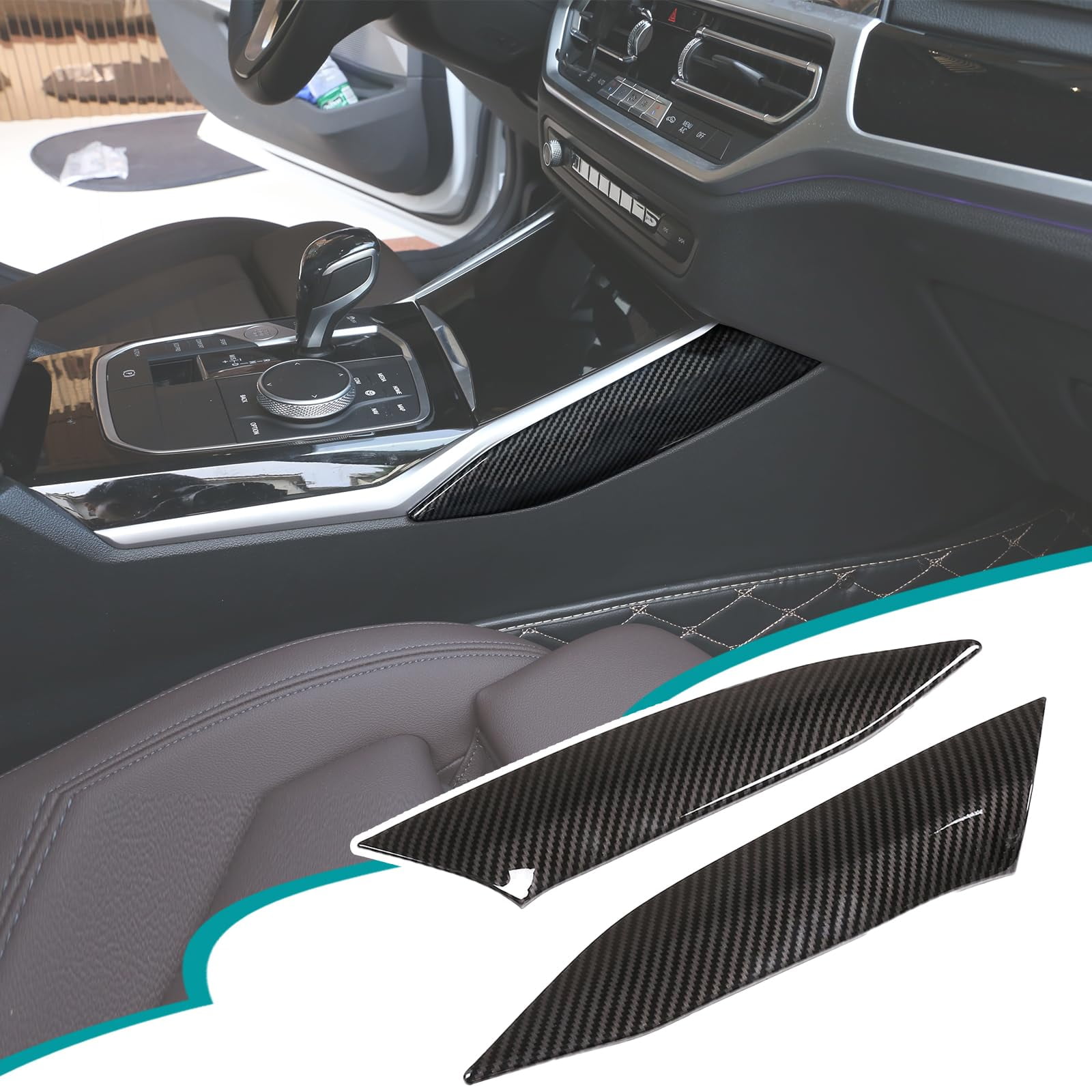 Hudiriy Car Center Console Gear Shift Side Decorative Strip Sticker ...