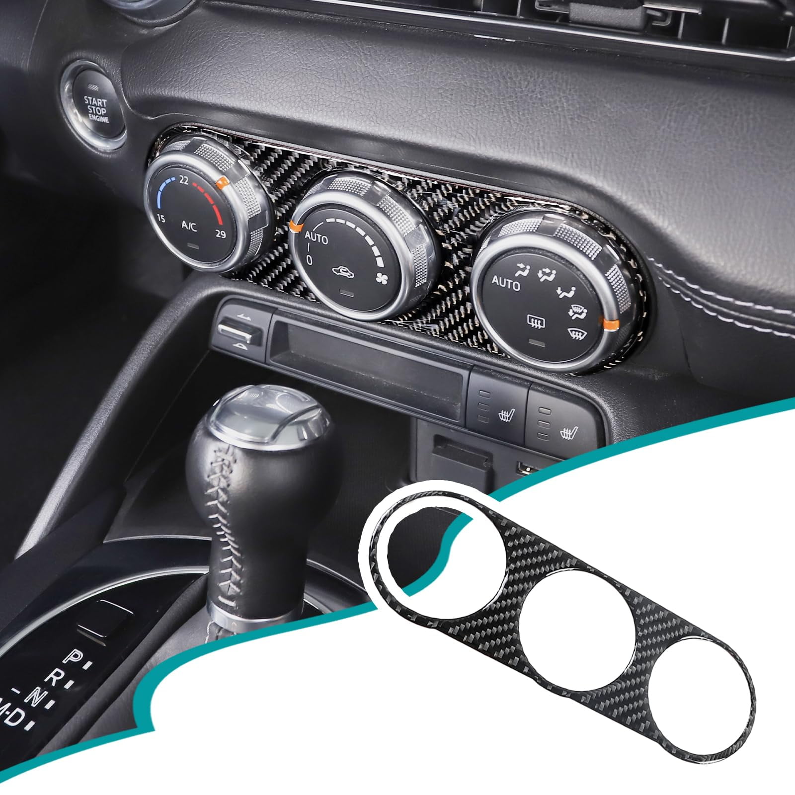 Hudiriy Real Soft Carbon Fiber Center Control Dash Board Air ...