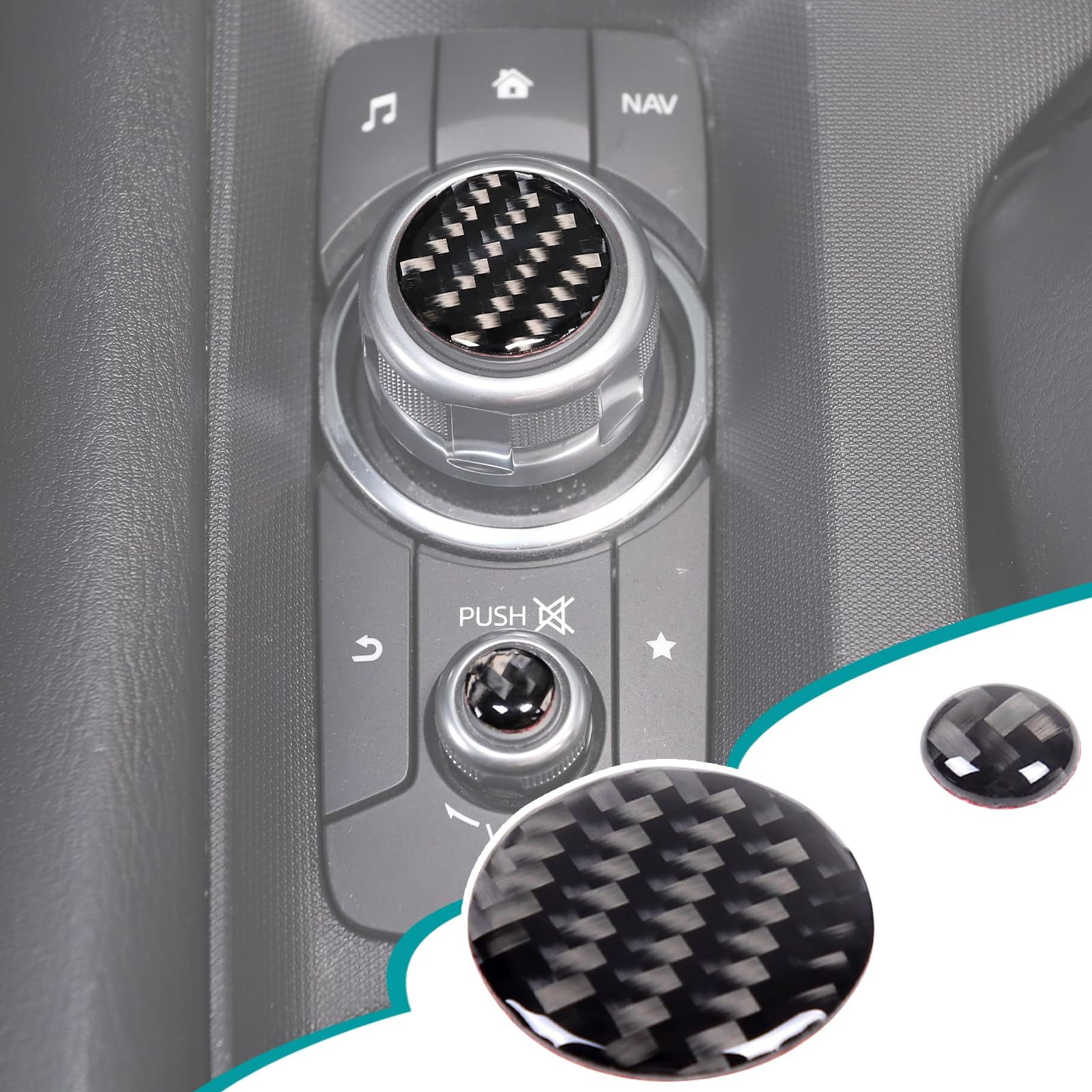 Hudiriy Real Soft Carbon YPF5 Fiber Car Central Multimedia Knob ...