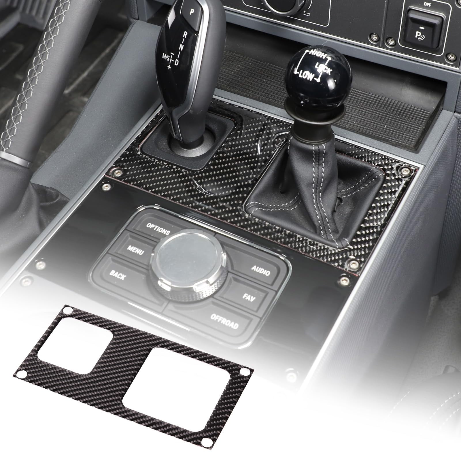 Hudiriy Soft Carbon Fiber Center Console Gear Shift Frame Panel ...