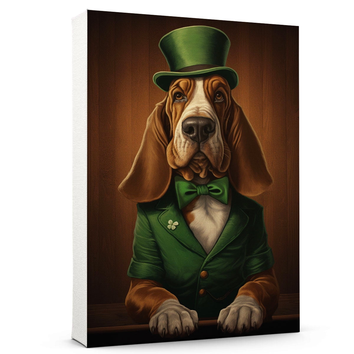 Hudo Basset Hound Dog Canvas Wall Art Green Day - Basset Hound Dog ...