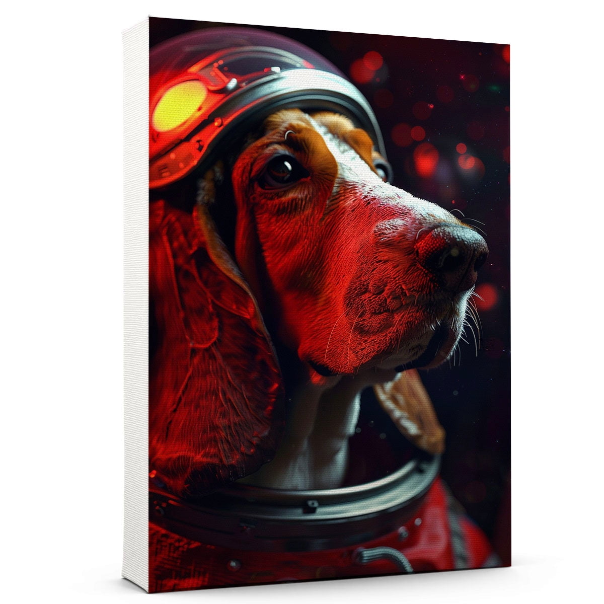 Hudo Basset Hound Dog on Space Poster Art - Basset Hound Dog Canvas ...