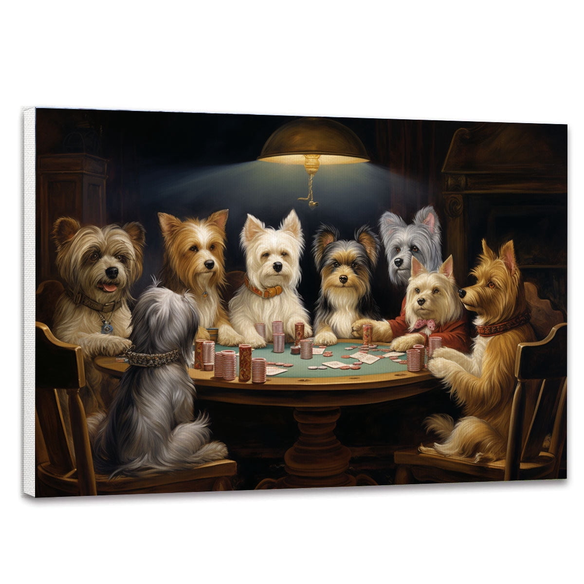 Hudo Biewer Terrier Dog Canvas Print Wall Art, Canvas Dog - Pokers Dogs ...