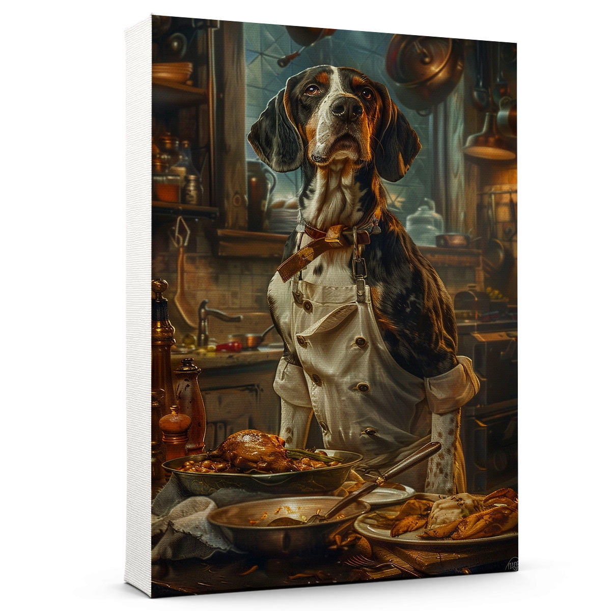 Hudo Bluetick Coonhound Dog Chef Poster, Dog Chef Wall Art Decor for ...