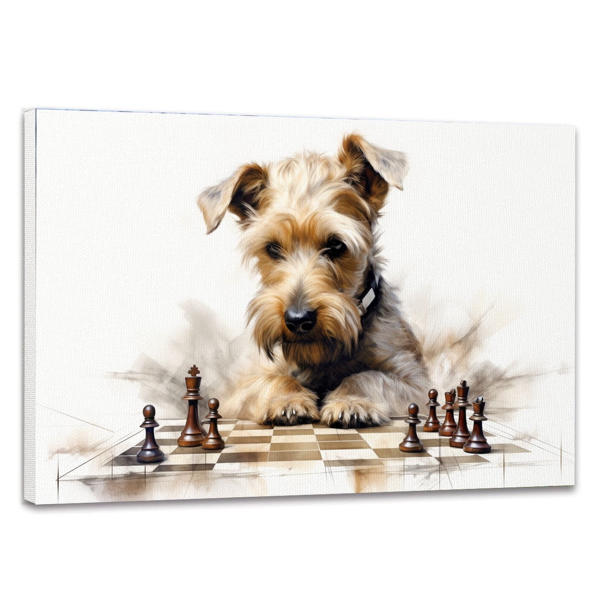 Hudo Canvas Wall Art - Dogs Playing Chess Canvas - Glenofimaal Terrier ...
