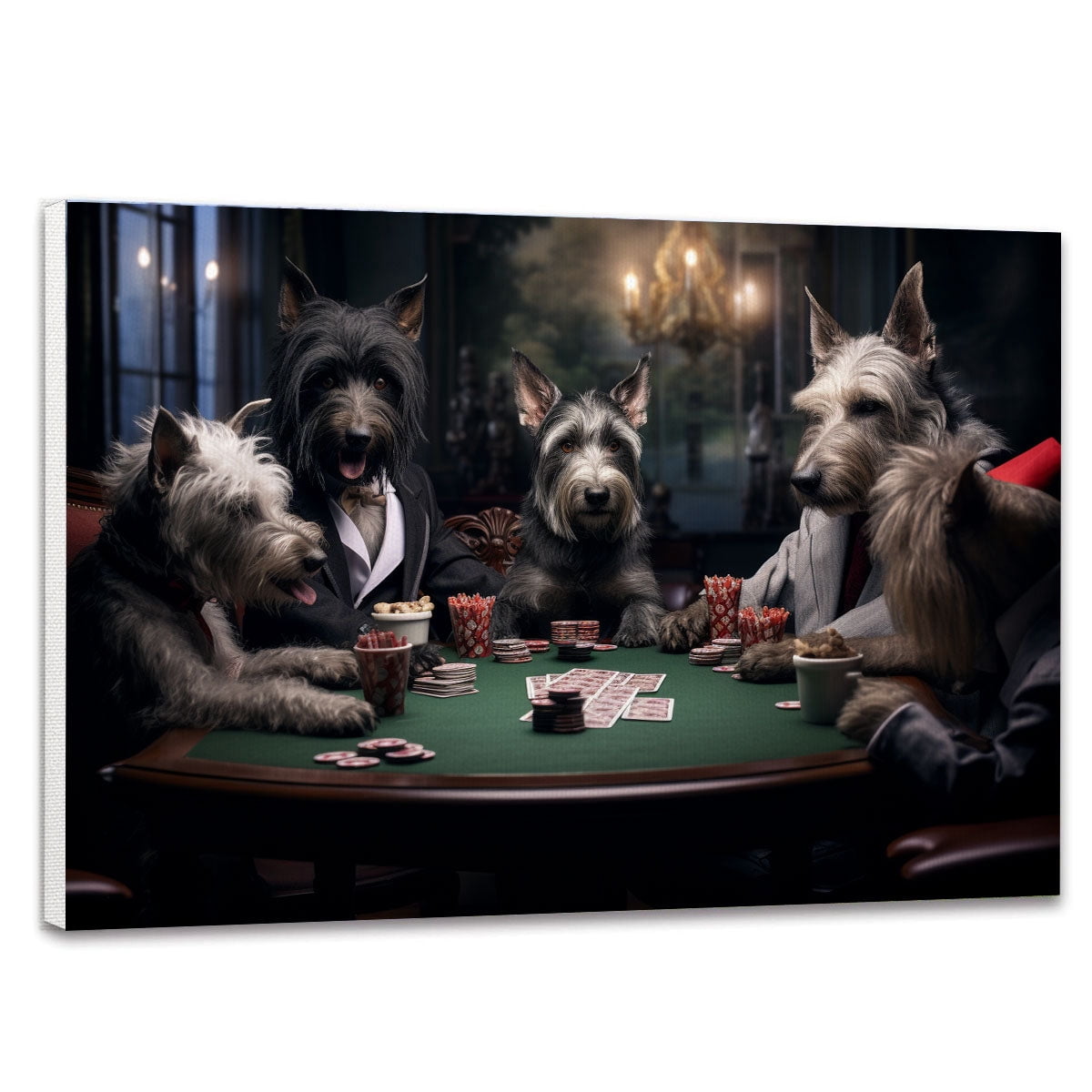 Hudo Canvas Wall Art - Dogs Playing Poker Canvas - Belgian Laekenois ...