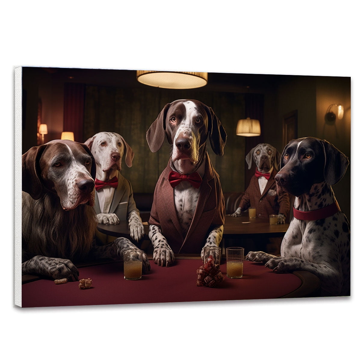 Hudo Canvas Wall Art - Dogs Playing Poker Canvas - German Shorthaired ...