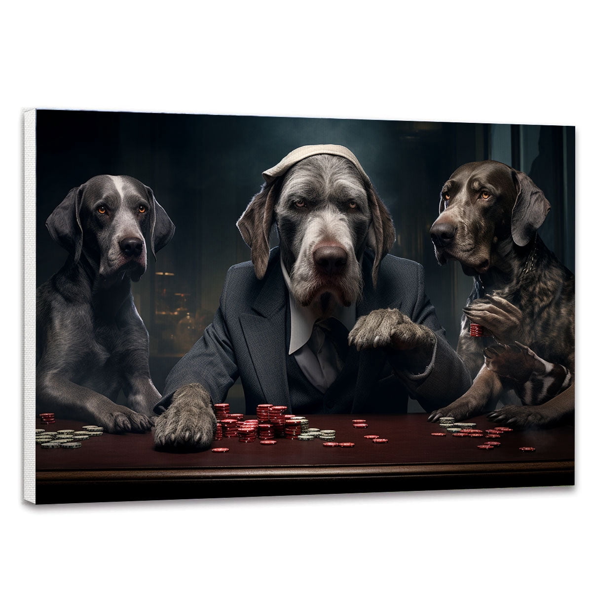Hudo Canvas Wall Art - Dogs Playing Poker Canvas - Plott Hound Dog ...