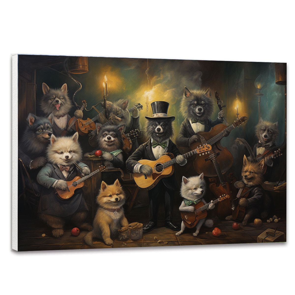 Hudo Canvas Wall Art - Dogs Playing Poker Canvas - Schipperke Dog Wall ...