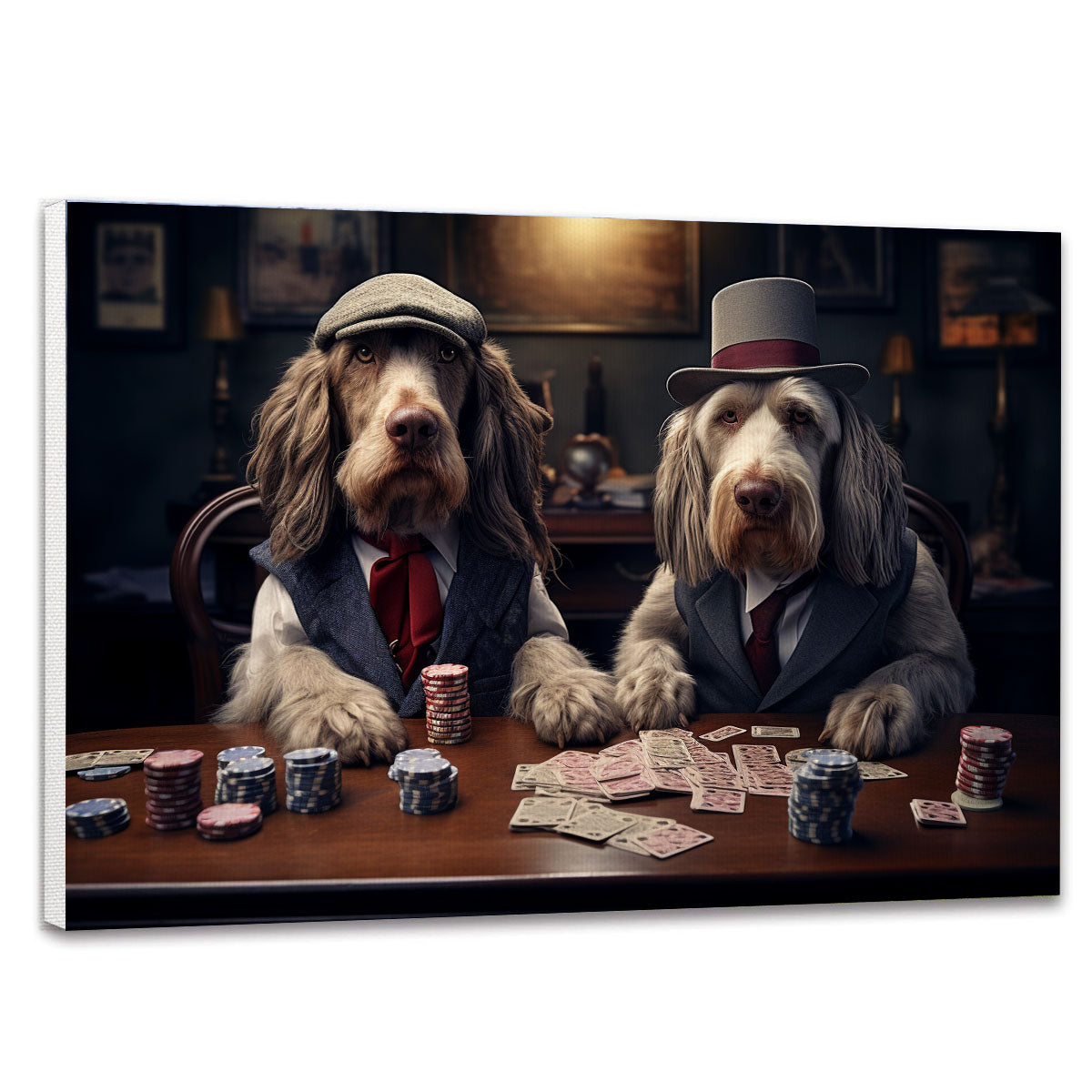 Hudo Canvas Wall Art - Dogs Playing Poker Canvas - Spinone Italiano Dog ...