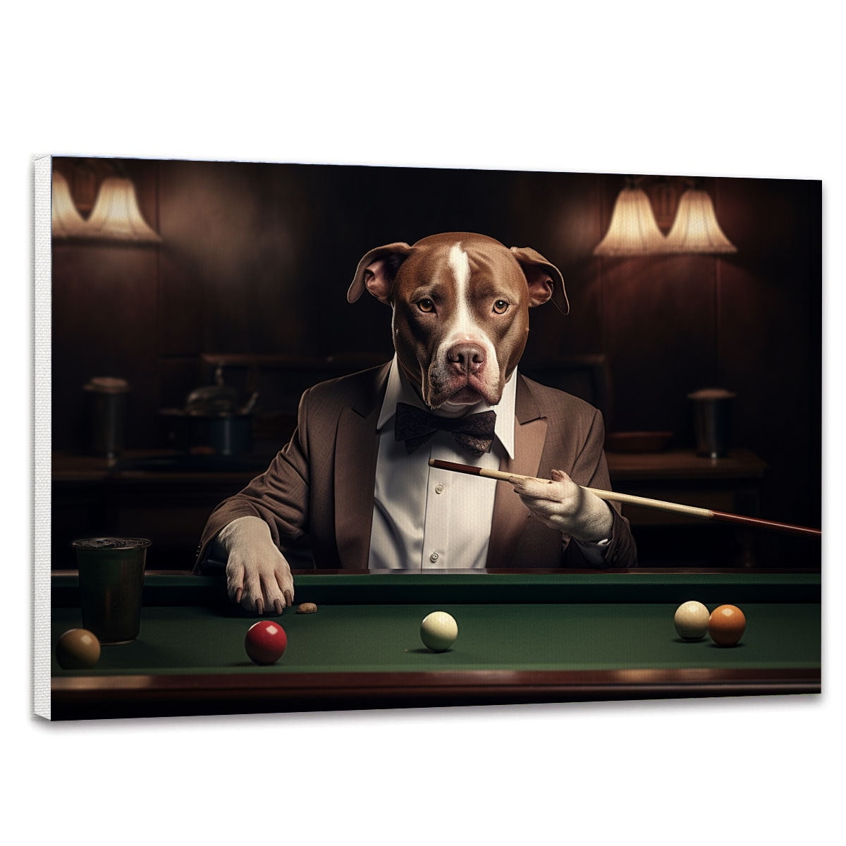 Hudo Canvas Wall Art - Dogs Playing Pool Canvas - American ...