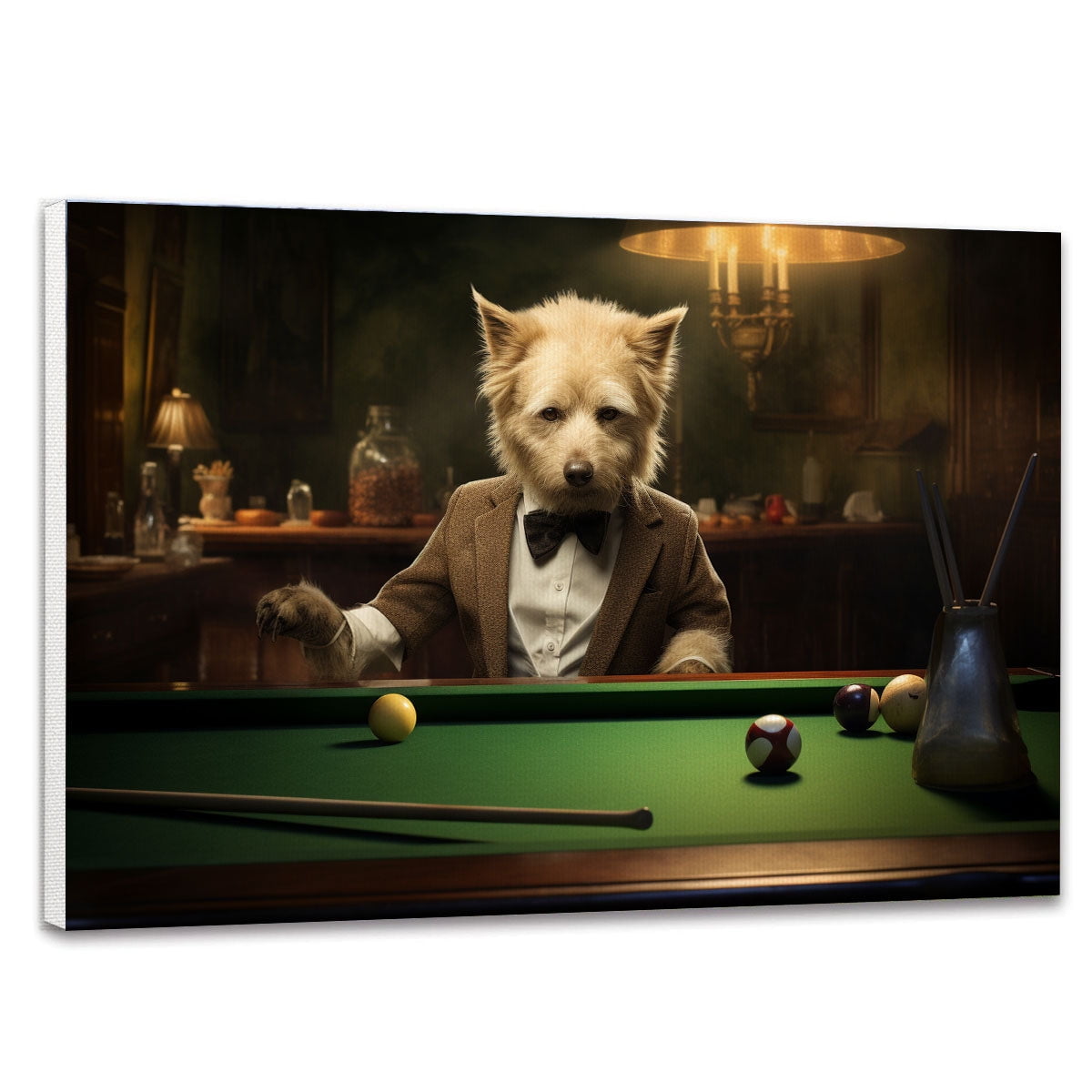 Hudo Canvas Wall Art - Dogs Playing Pool Canvas - Belgian Laekenois Dog ...