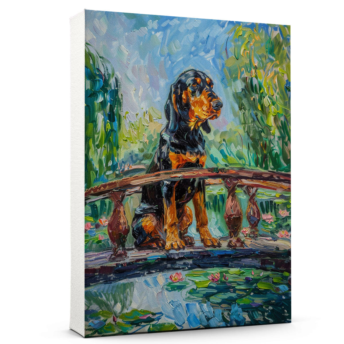 Hudo Dog Canvas Wall Art,Dog Wall Art print, Colorful Blackand Tan ...
