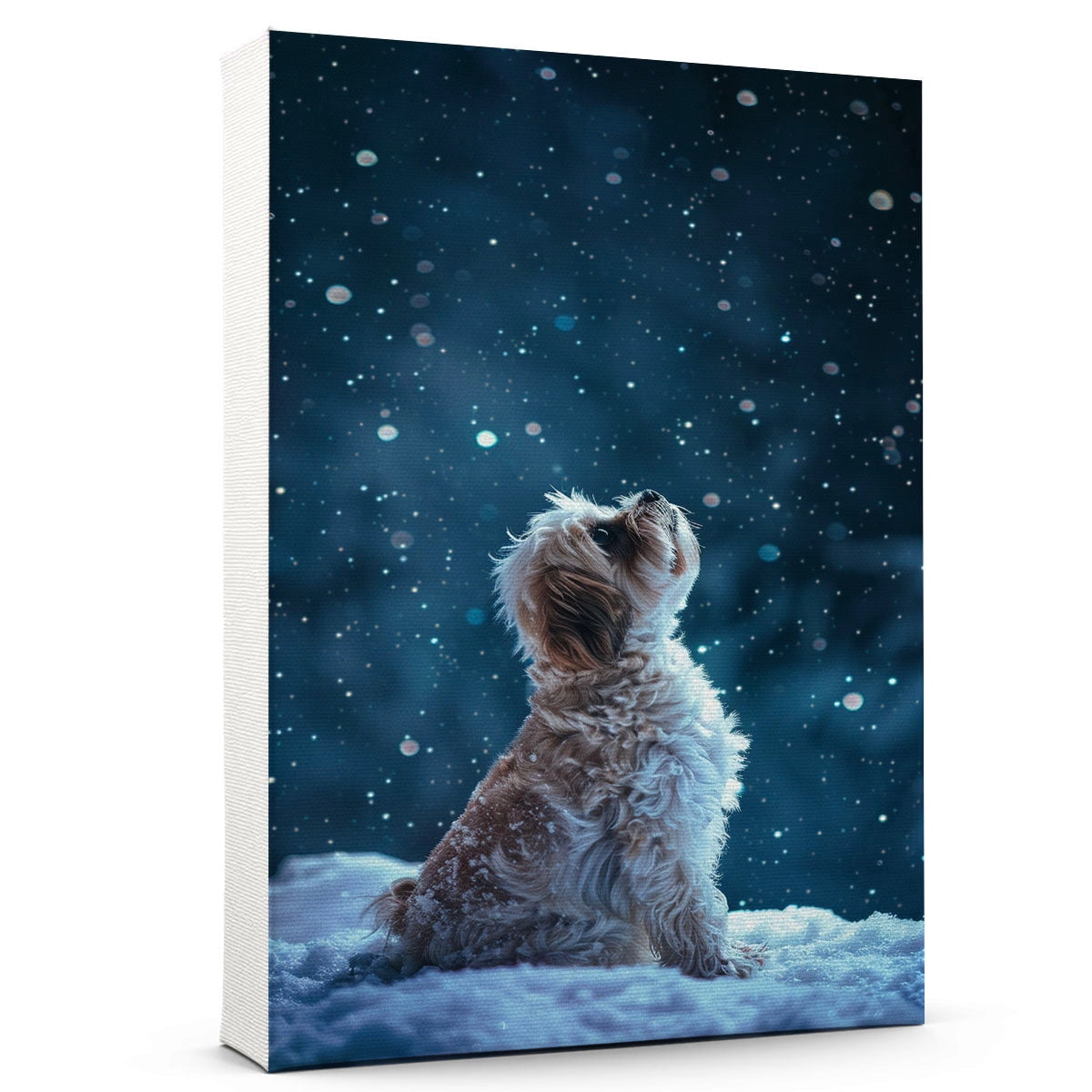 Hudo Dog Christmas Canvas Wall Art, Lhasa Apso Dog Wall Art Prints Dogs ...