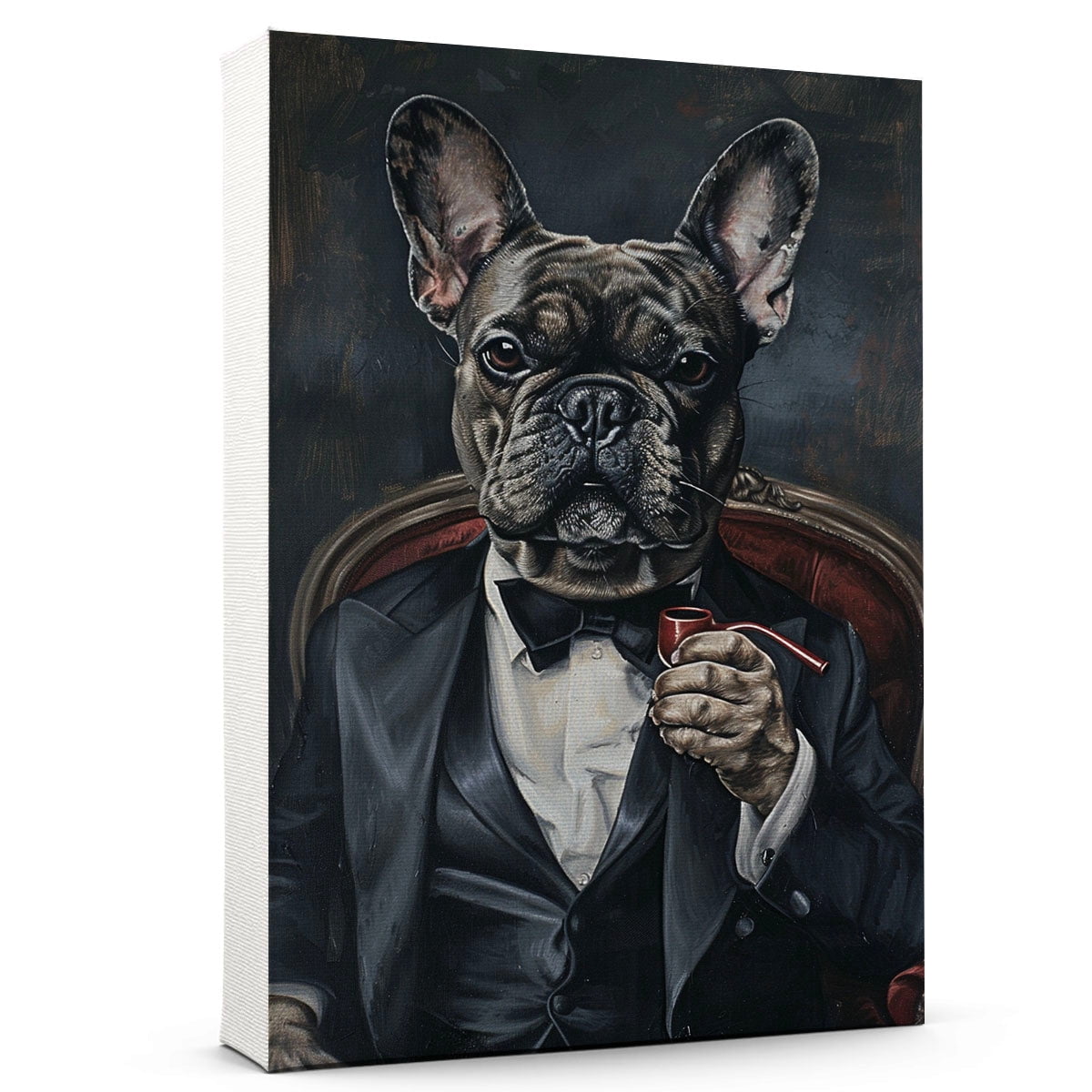 Hudo French Bulldog Painting Gentleman Style on Canvas, French Bulldog ...