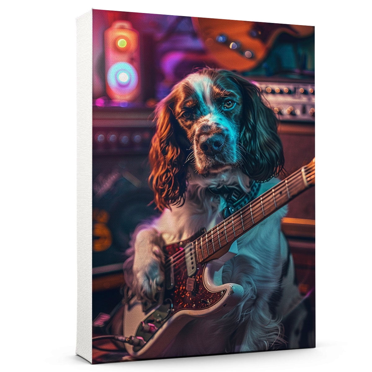 Hudo Funny English Springer Spaniel Dog Playing Guitar Poster - English ...