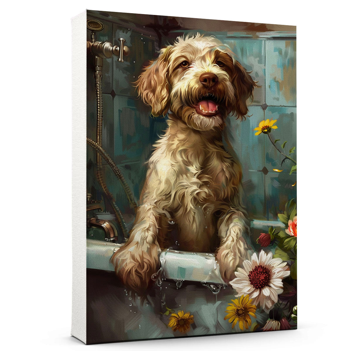 Hudo Funny Spinone Italiano Dog Bathroom Canvas - Funny Bathroom Decor ...