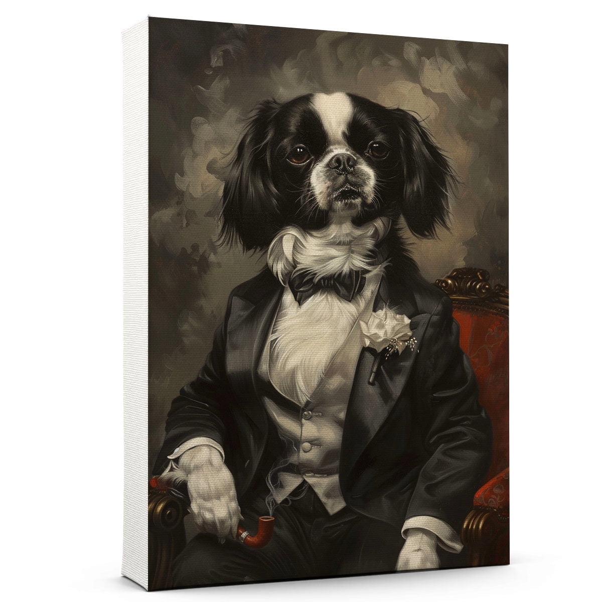 Hudo Japanese Chin Painting Gentleman Style on Canvas, Japanese Chin ...