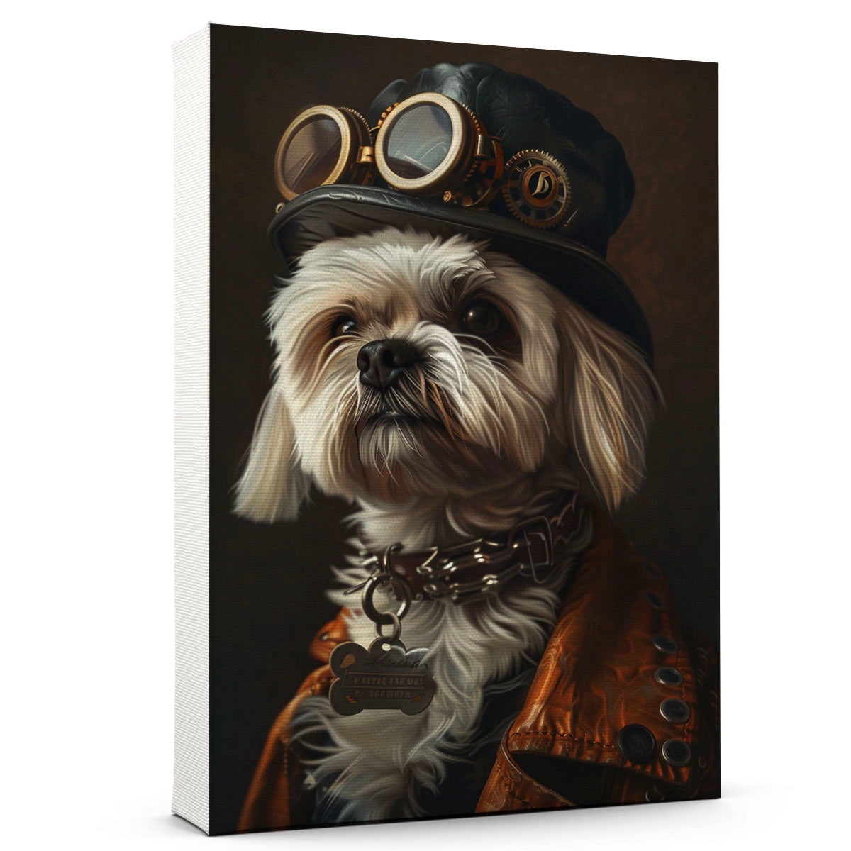 Hudo Maltese Dog Canvas Wall Art, Maltese Dog Retro Vintage Hunter ...