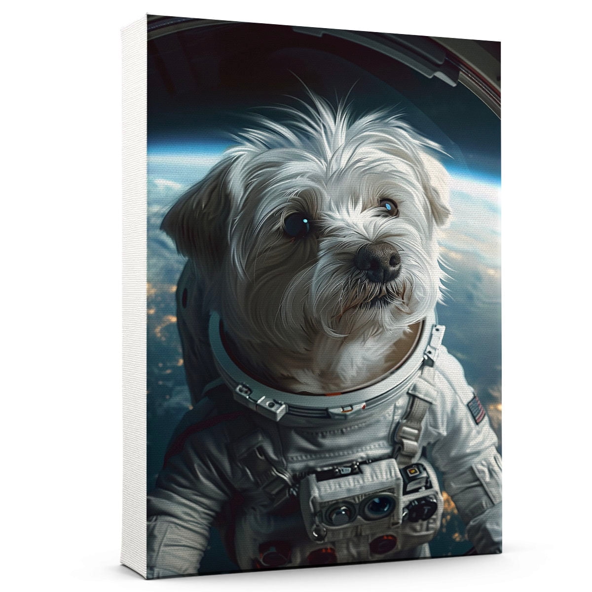Hudo Maltese Space Poster, Dog Wall Art, Maltese Space Canvas Wall Art ...