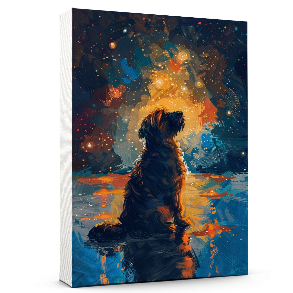Hudo Pet 8X12 Unframed Starry Night Van Gogh Inspired Barbet Dog Wall ...