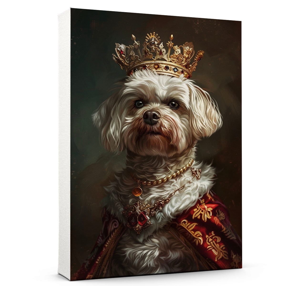 Hudo Pet Portrait in a Royal Costume Dog - Bolognese Dog Poster, Dog ...