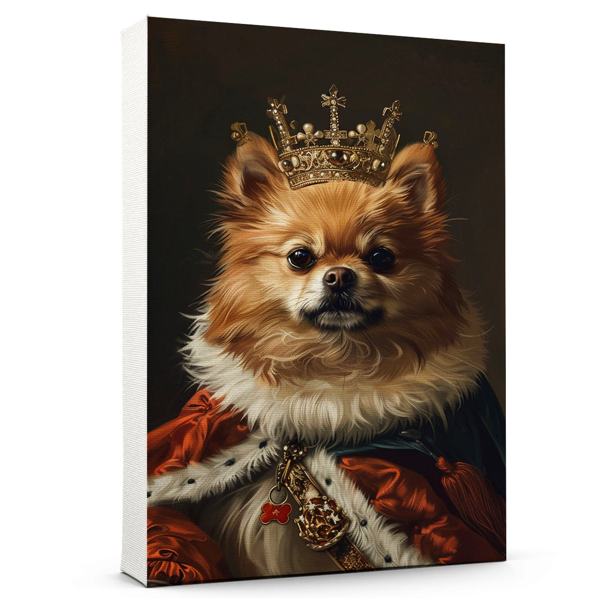 Hudo Pet Portrait in a Royal Costume Dog - Pomeranian Dog Poster, Dog ...