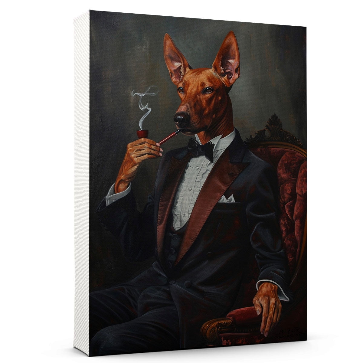 Hudo Pharaoh Hound Painting Gentleman Style on Canvas, Pharaoh Hound ...