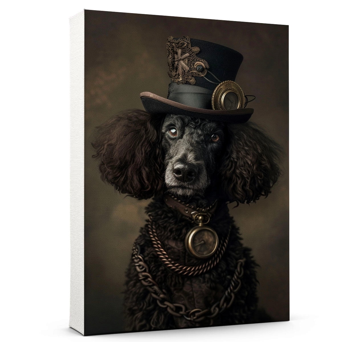 Hudo Poodle Dog Canvas Wall Art, Poodle Dog Retro Vintage Hunter ...