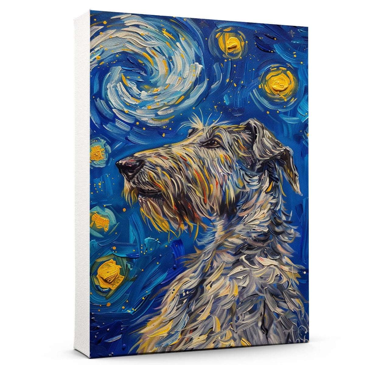 Hudo Starry Night Irish Wolfhound Canvas Print - Van Gogh Inspired Dog ...