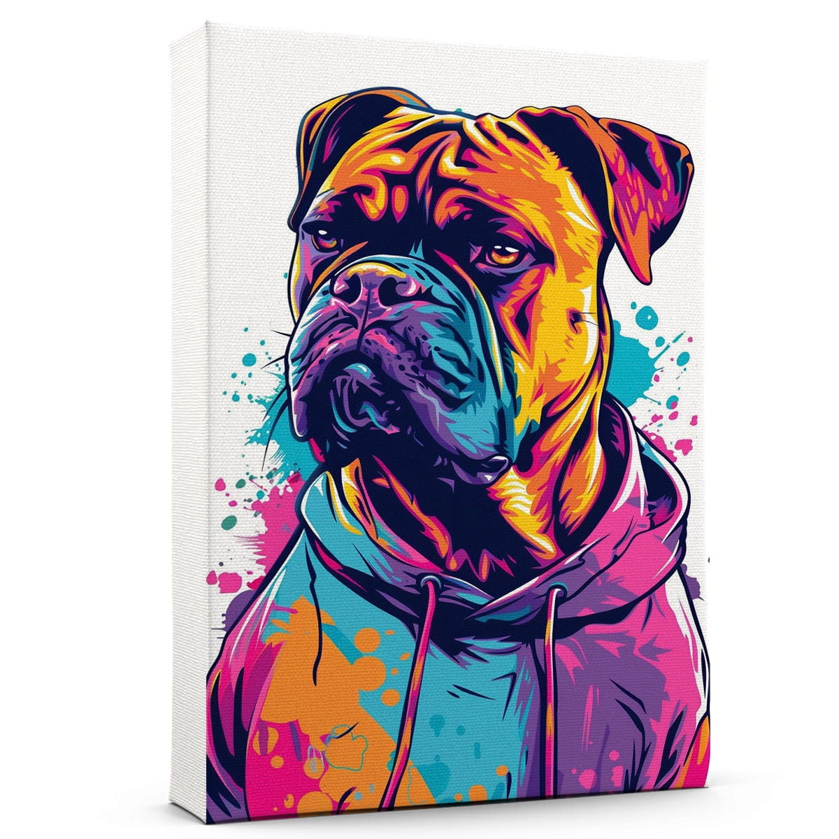 Hudo Wall Art - Funny Dog Canvas Poster for Kids' Room - Bullmastiff ...