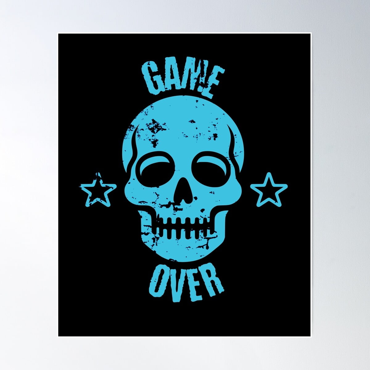 Hudson Aliens Game Over Skull Poster Wall Art, Modern Wall Decor For ...