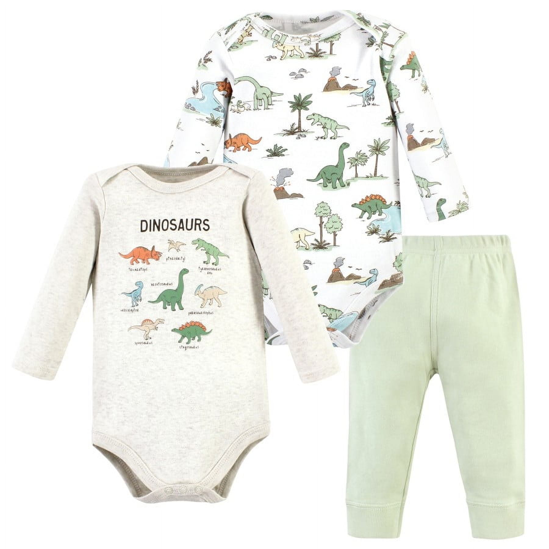 Hudson Baby 2 Cotton Long Sleeve Bodysuits and Pant Set, Preemie - 24 ...