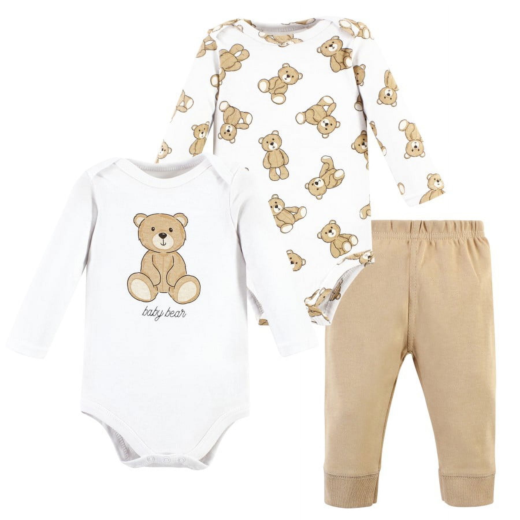 Hudson Baby 2 Cotton Long Sleeve Bodysuits and Pant Set, Preemie - 24 ...