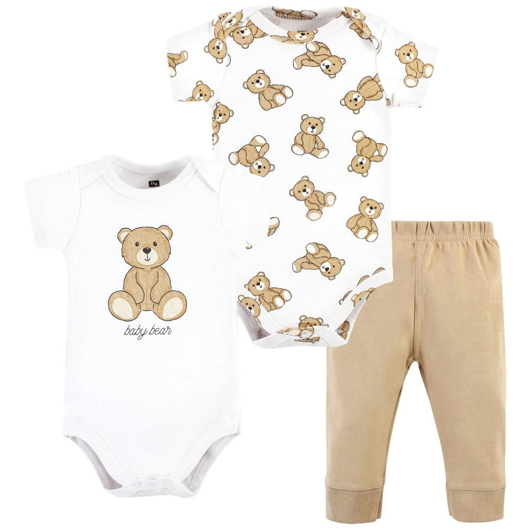 Hudson Baby 2 Cotton Short Sleeve Bodysuits and Pant Set, Newborn- 24 ...