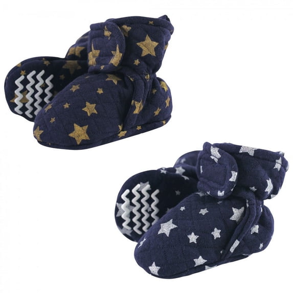 Hudson Baby Baby and Toddler Quilted Booties, Metallic Stars, 6-12 ...