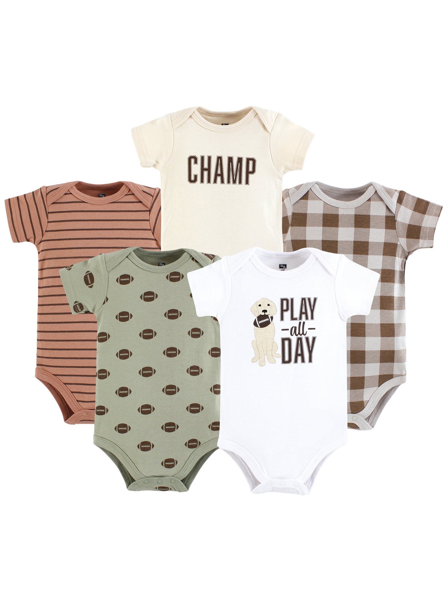 Hudson Baby Infant Bodysuits 5-Pack, Newborn-18 Months, Cotton ...