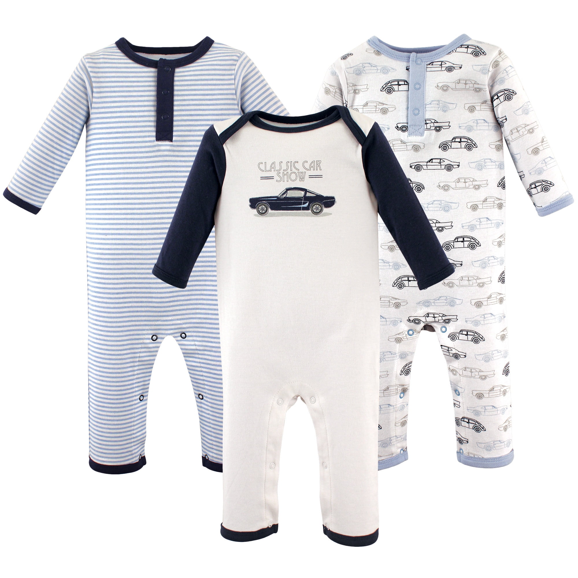 Hudson Baby Unisex 100% Cotton Classic Car Union Suits Set, 3-6 Months ...