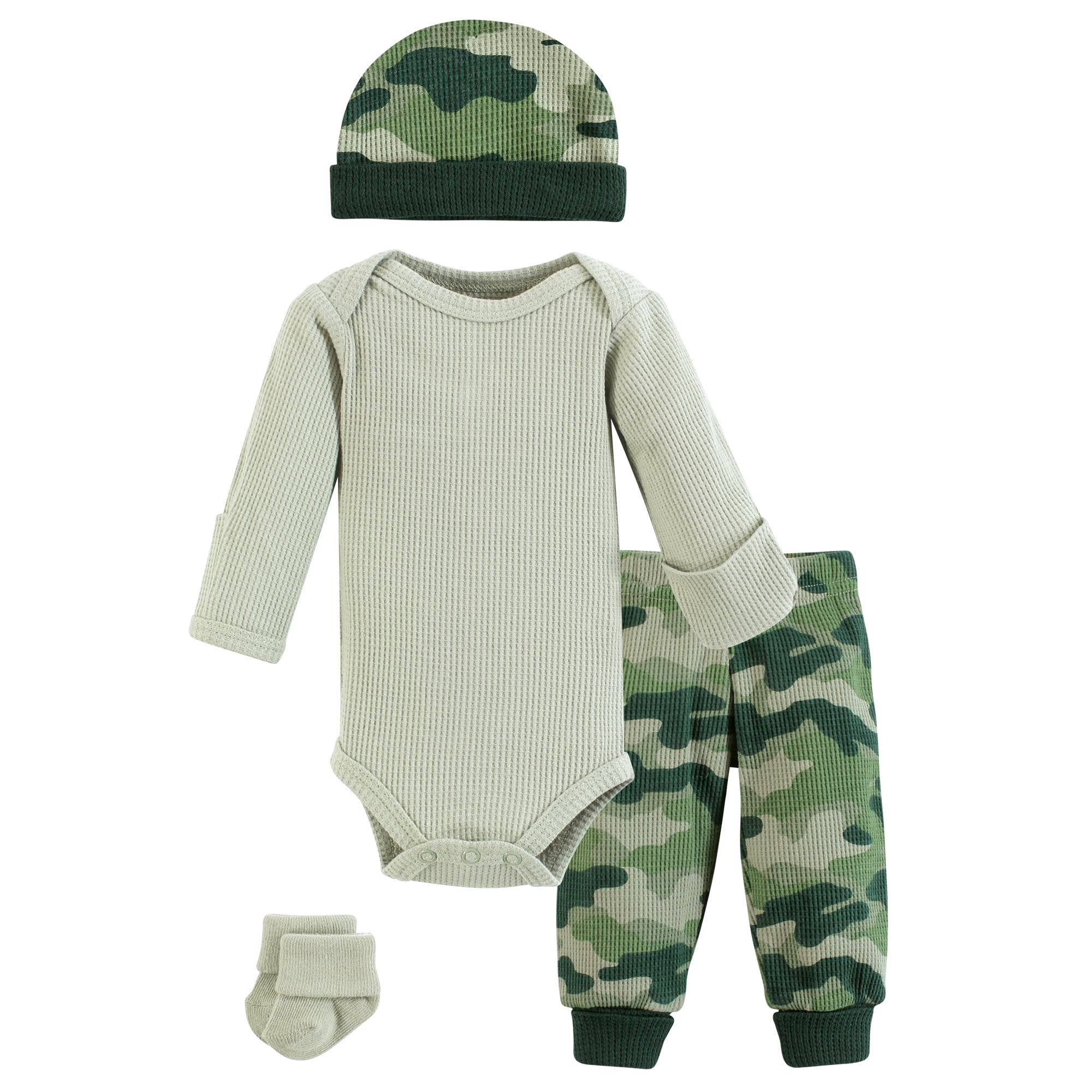 Hudson Baby Boys Thermal Preemie Layette Set 4pc Long Sleeve Outfit ...