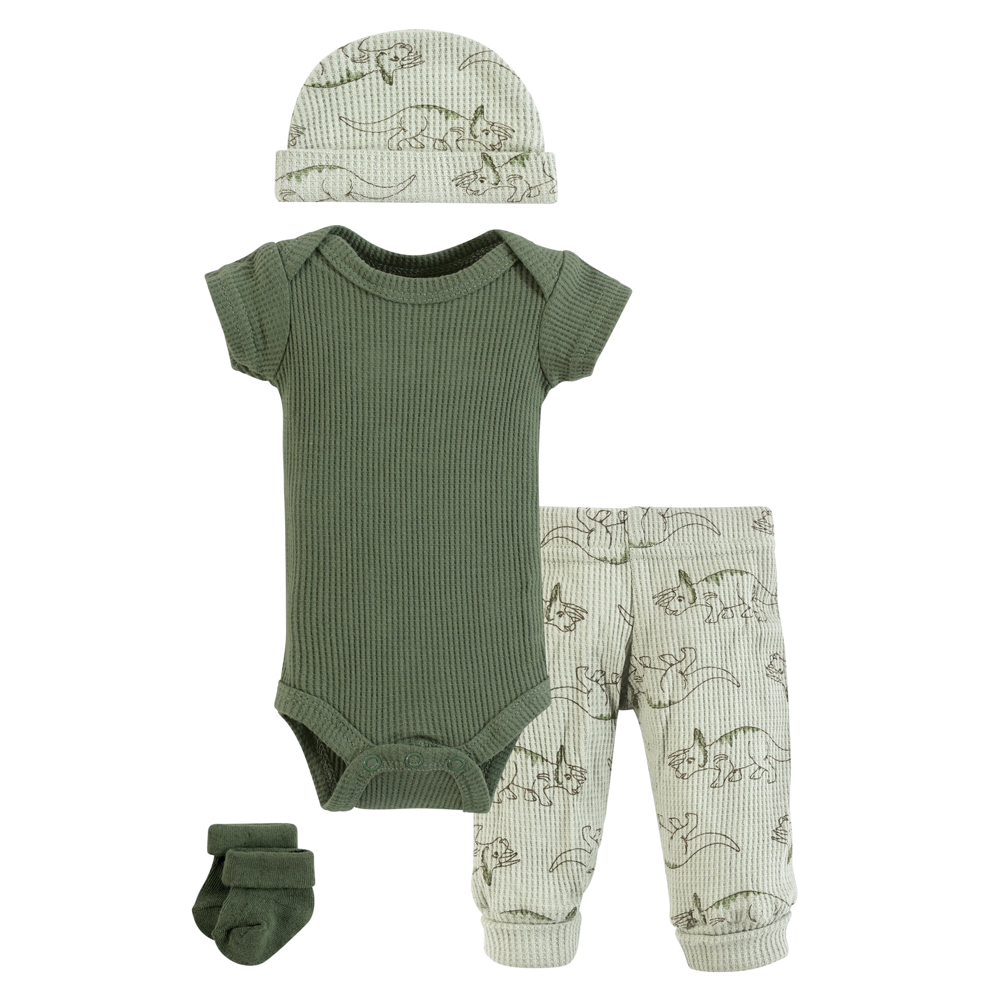 Hudson Baby Boys Thermal Preemie Layette Set 4pc Short Sleeve Outfit ...