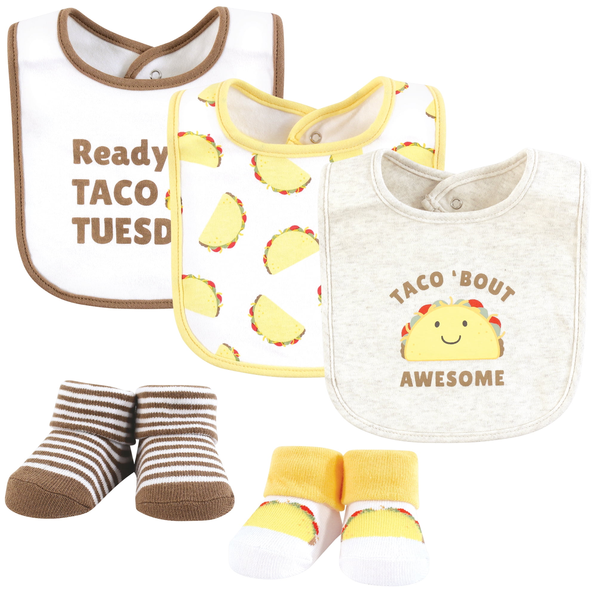 Hudson Baby Cotton Bib and Sock Set, Taco Tuesday, One Size - Walmart.com