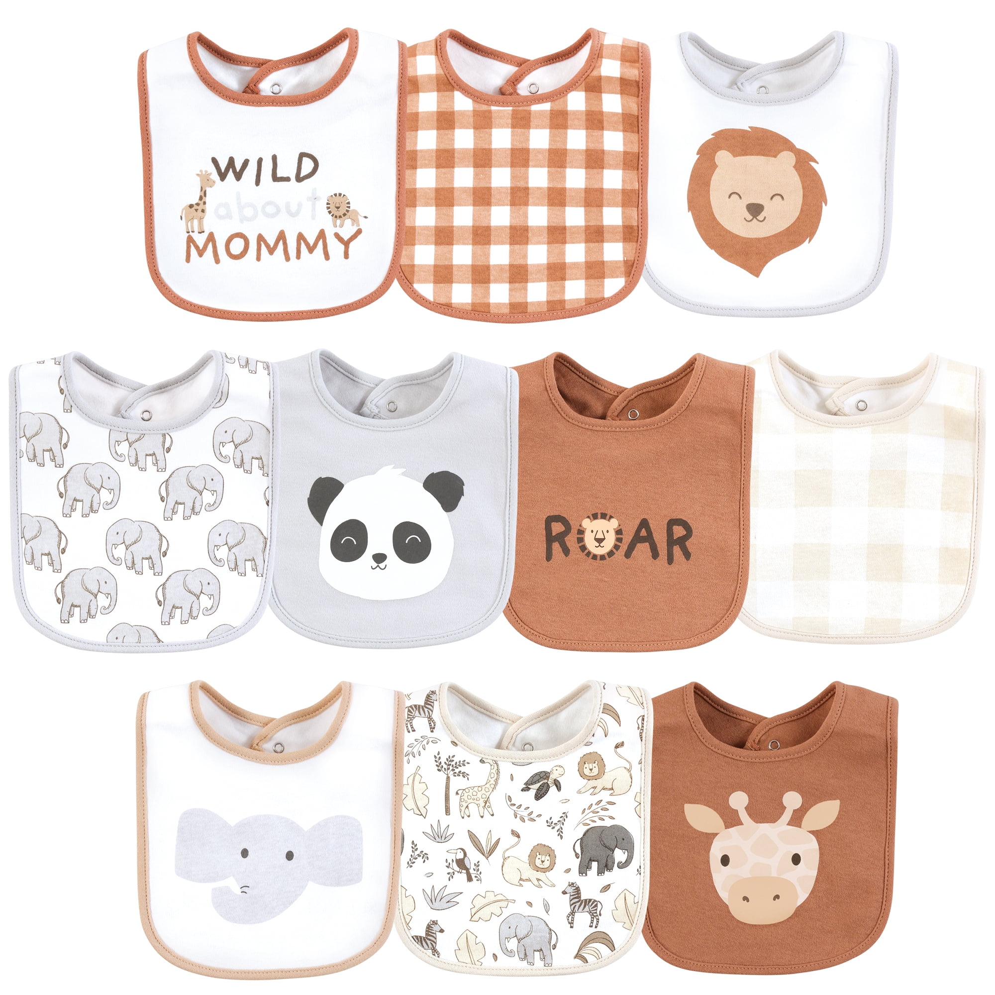 Hudson Baby Cotton Bibs, Rustic Roar, One Size - Walmart.com