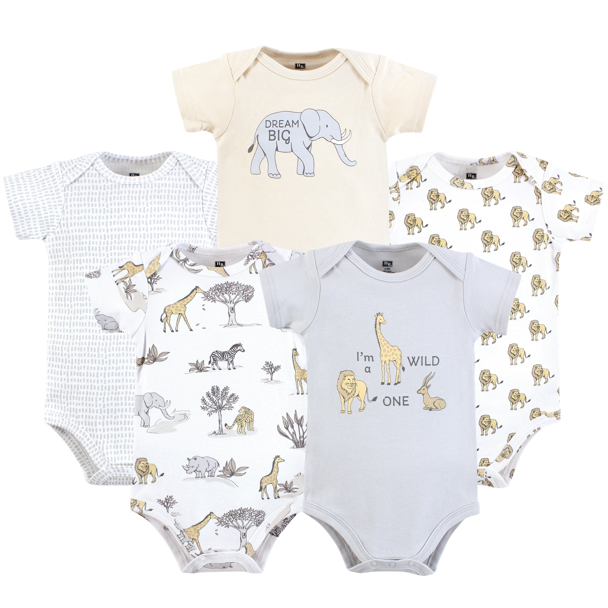 Hudson Baby Cotton Bodysuits, Neutral Safari World, 12-18 Months ...