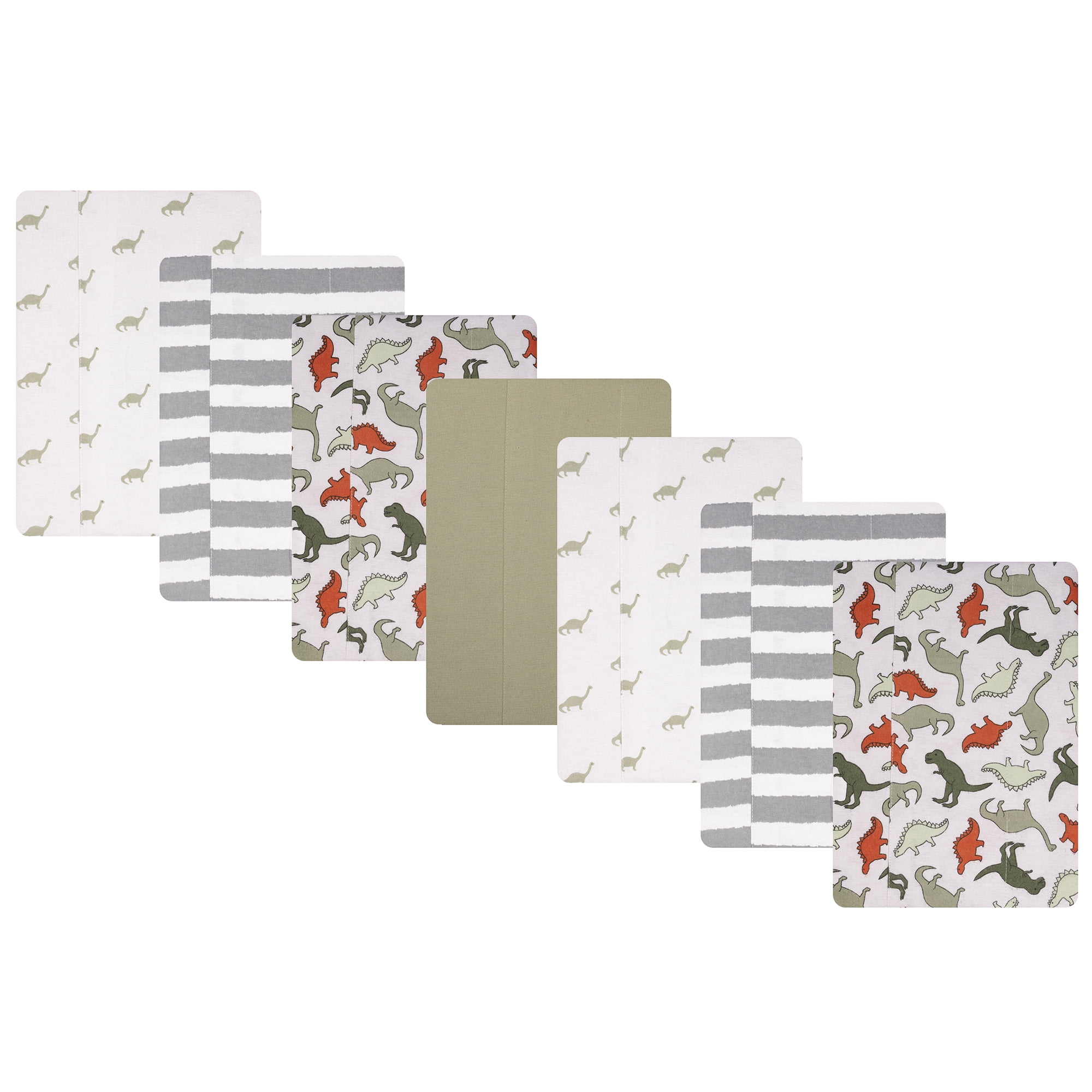Hudson Baby Cotton Flannel Burp Cloths 7-Pack, Multi Color Dino , One ...