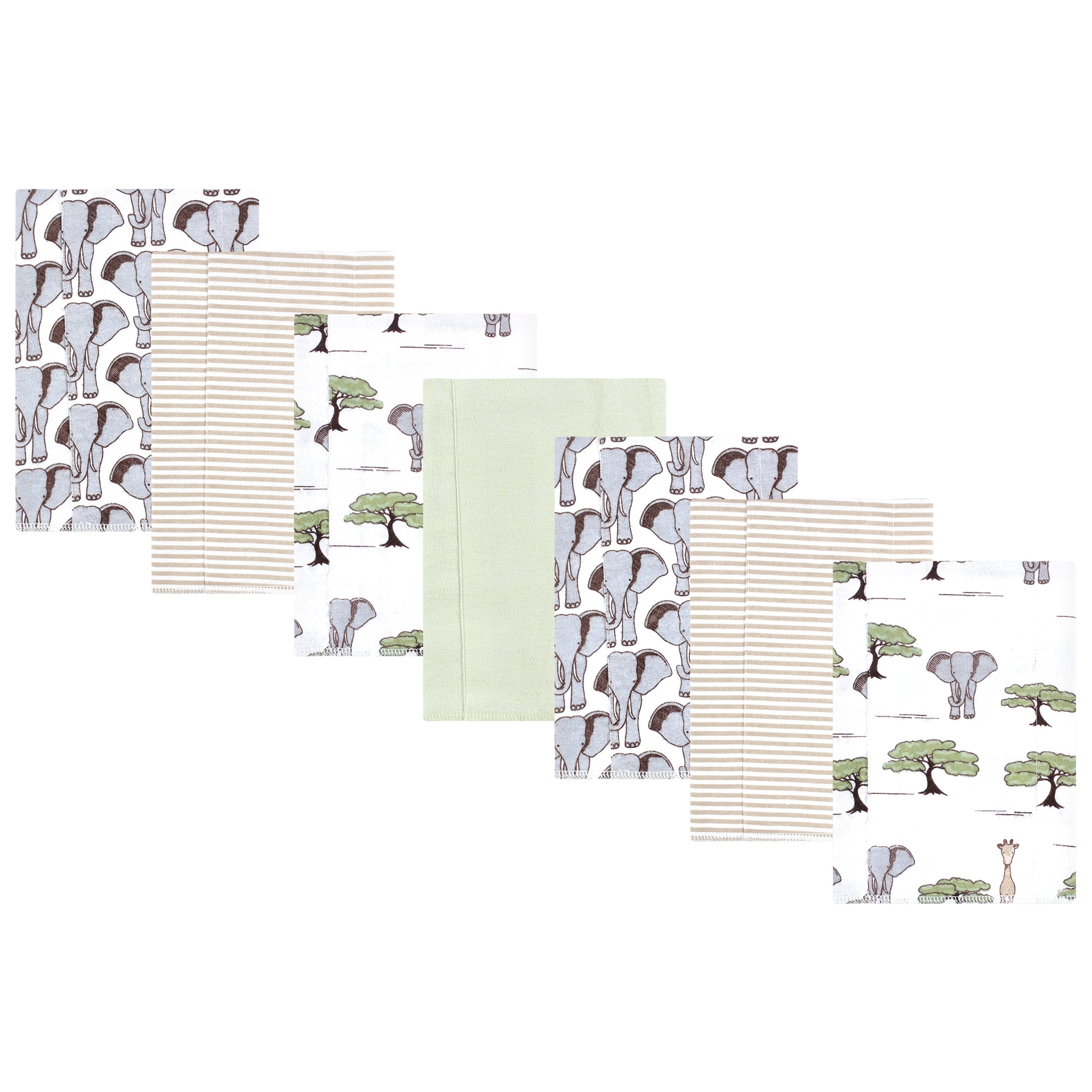Hudson Baby Cotton Flannel Burp Cloths 7-Pack, Wild Safari Adventures ...