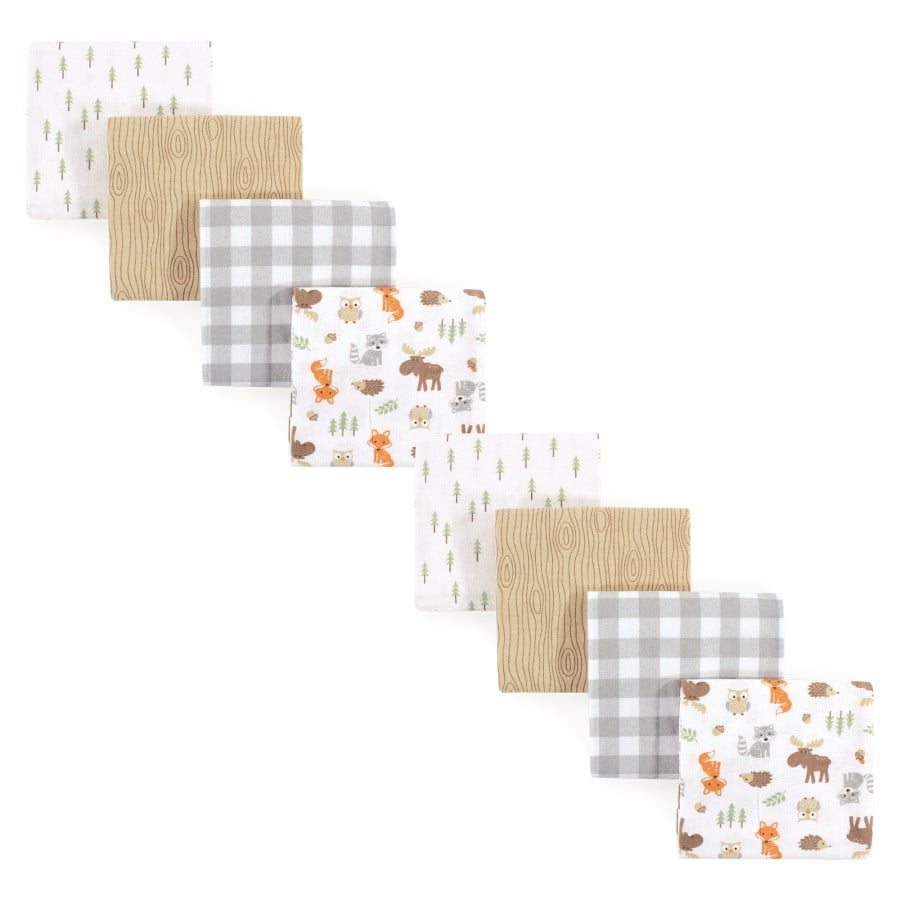 Hudson Baby Cotton Flannel Receiving Blankets Bundle Set, Woodland, One ...